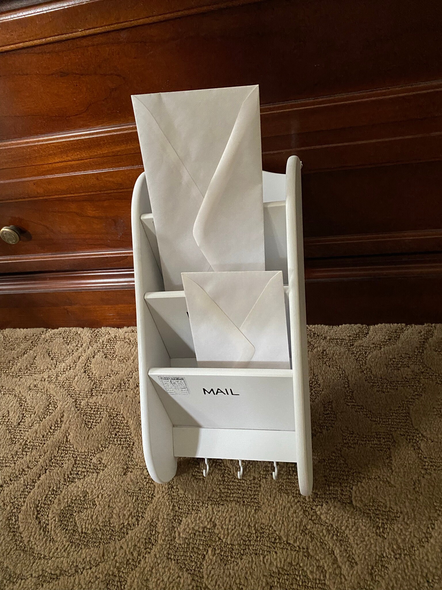 Wood Mail Holder Painted Labeled and Stamped. Wall Mount - Etsy