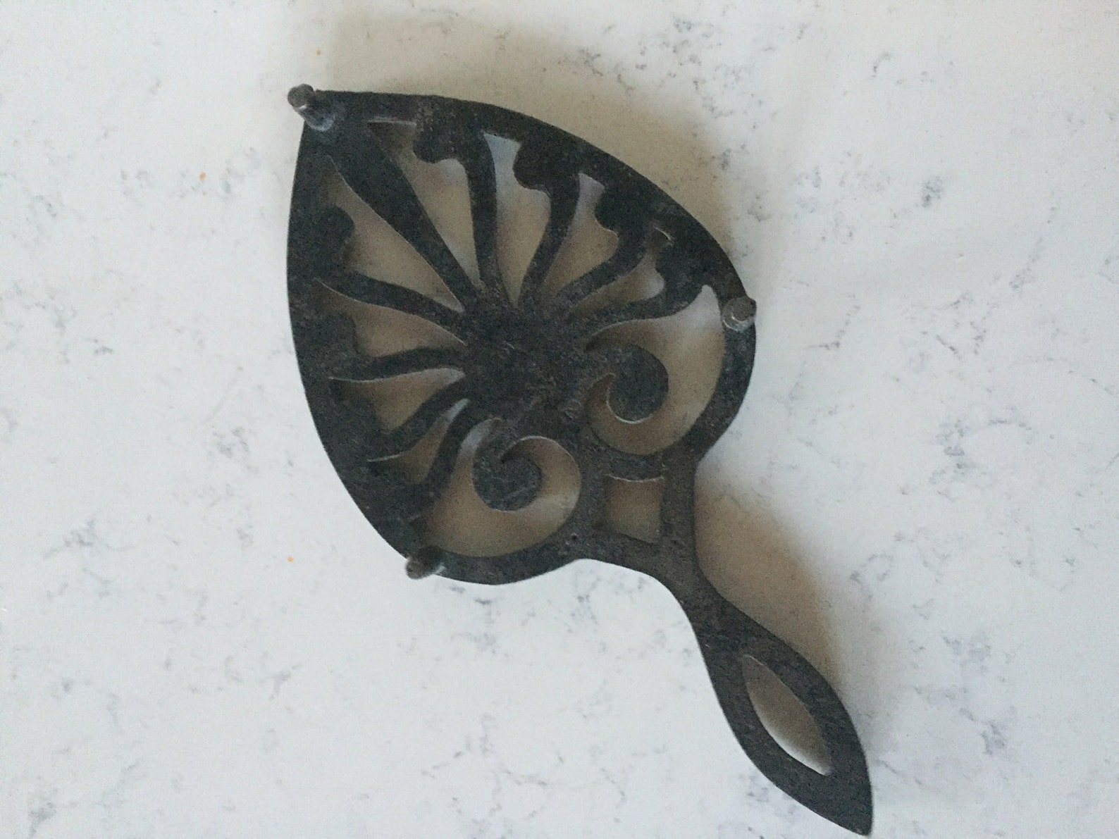 Vintage Trivet Black Cast Iron Protect Your Surfaces in - Etsy
