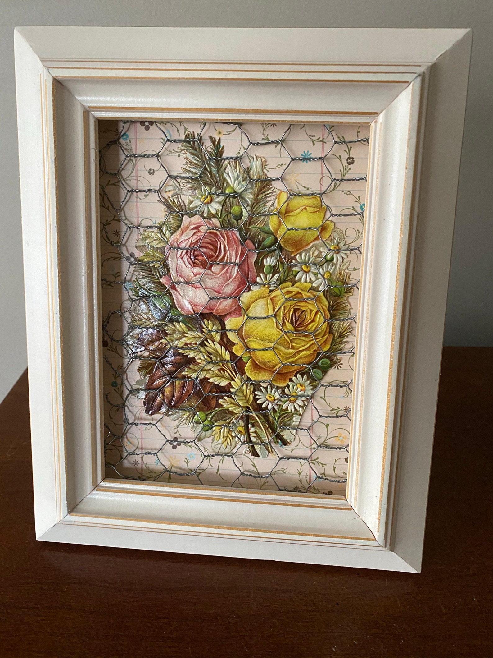 Antique Greeting Card Art. Rose Carefully Cut From an Antique Card and ...