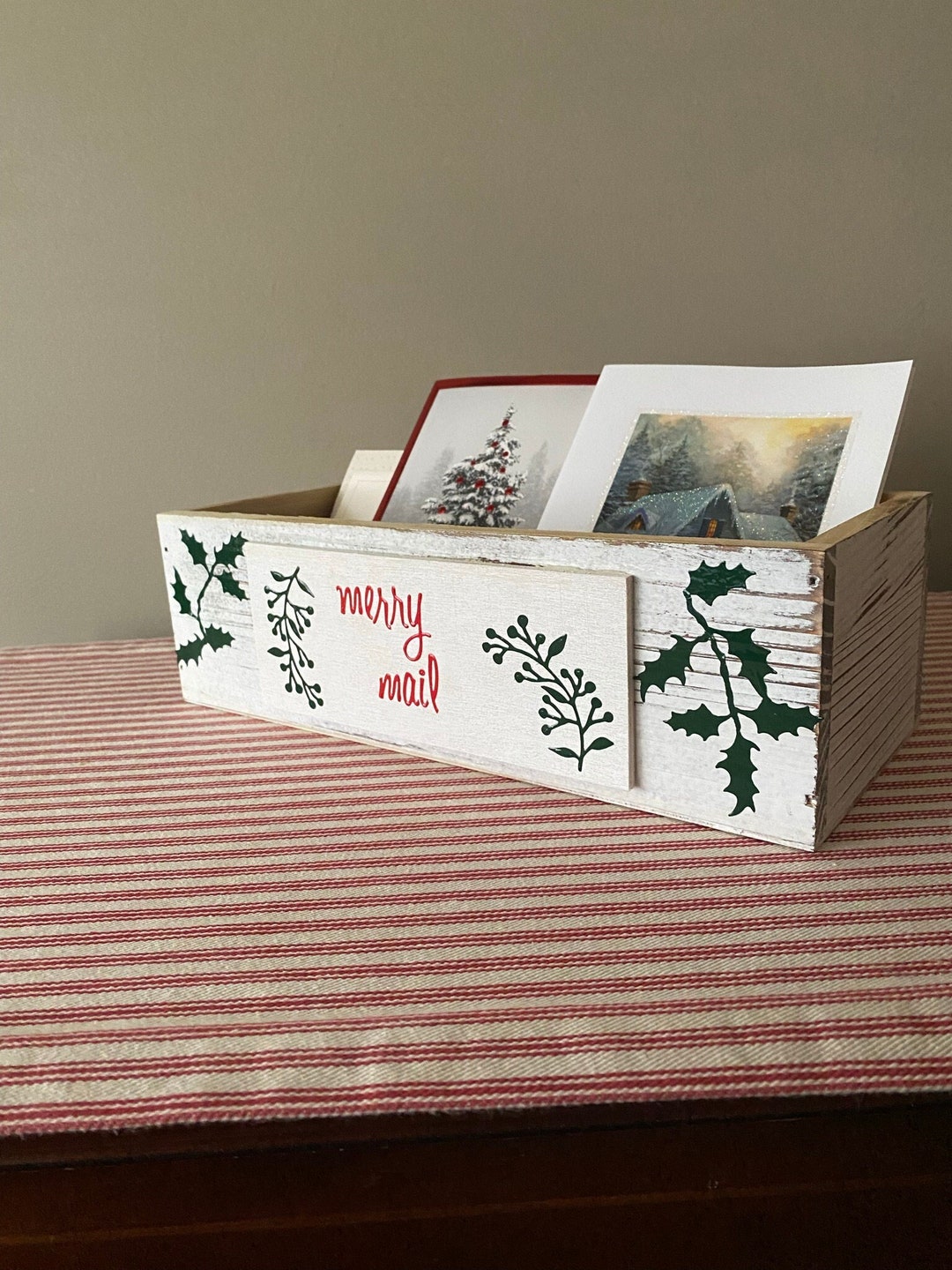 Merry Mail Box. Christmas Card Storage Box. Card Display Box. - Etsy