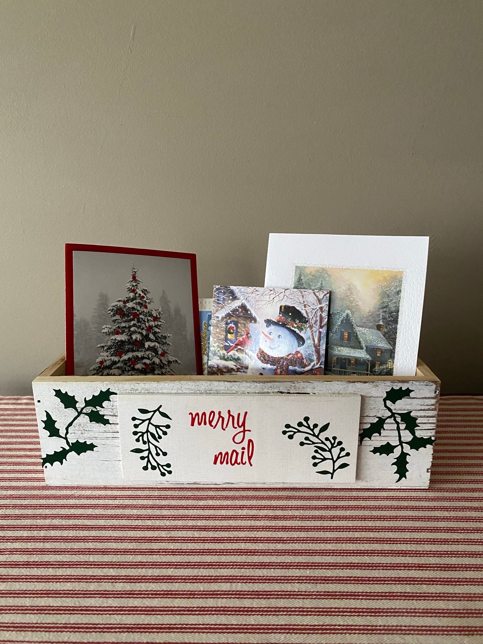 Merry Mail Box. Christmas Card Storage Box. Card Display Box. - Etsy