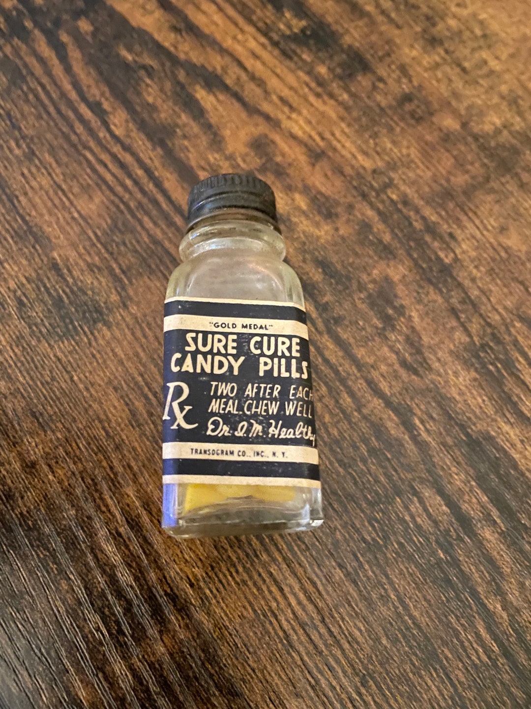 Vintage Tiny Pill Bottle With Candy Still Inside. Children’s Toy ...