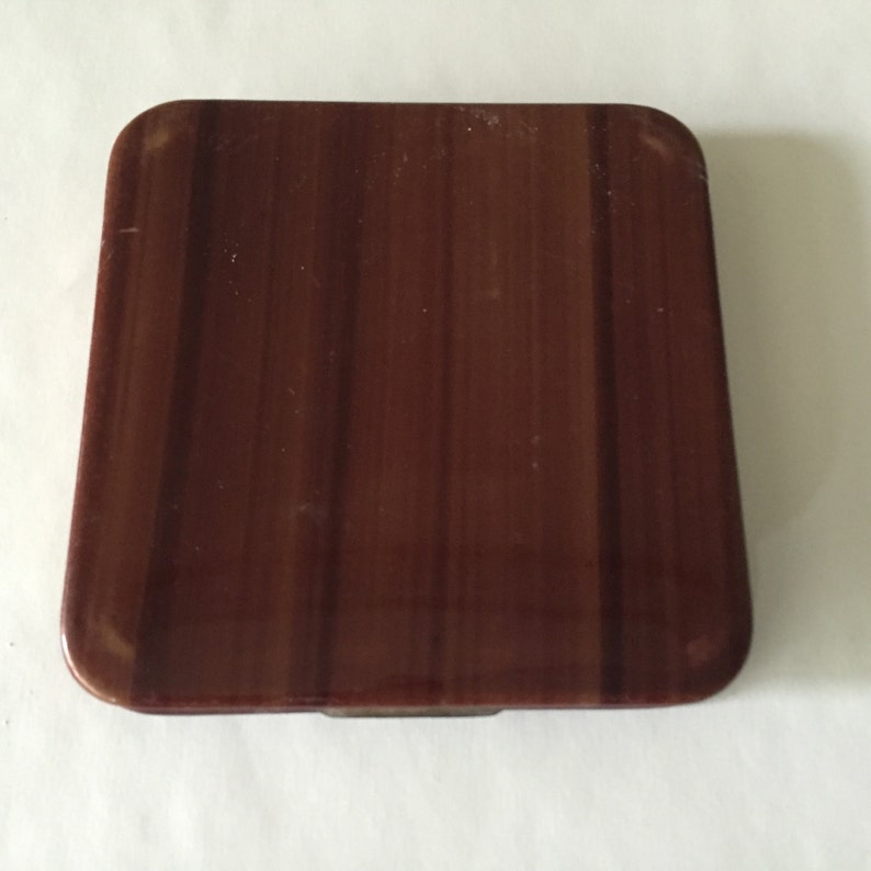 Vintage Compact Faux Tortoise Shell Lucite Rounded Square - Etsy