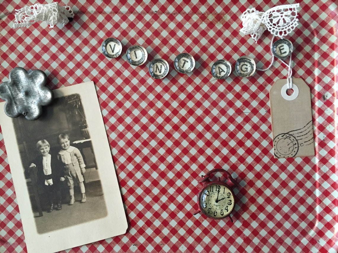 Vintage Tray Turned Message Board With Vintage Magnets. Cute | Etsy