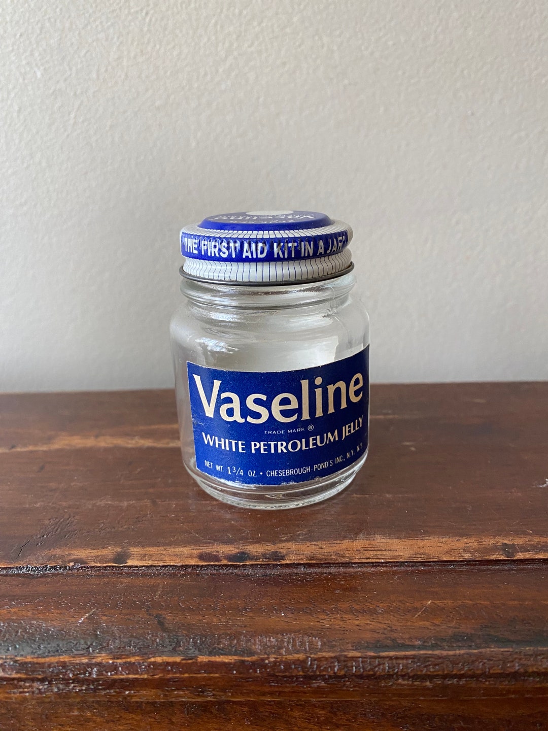 Antique 1950 Vaseline Jar With Original Lid and Label. Clear - Etsy