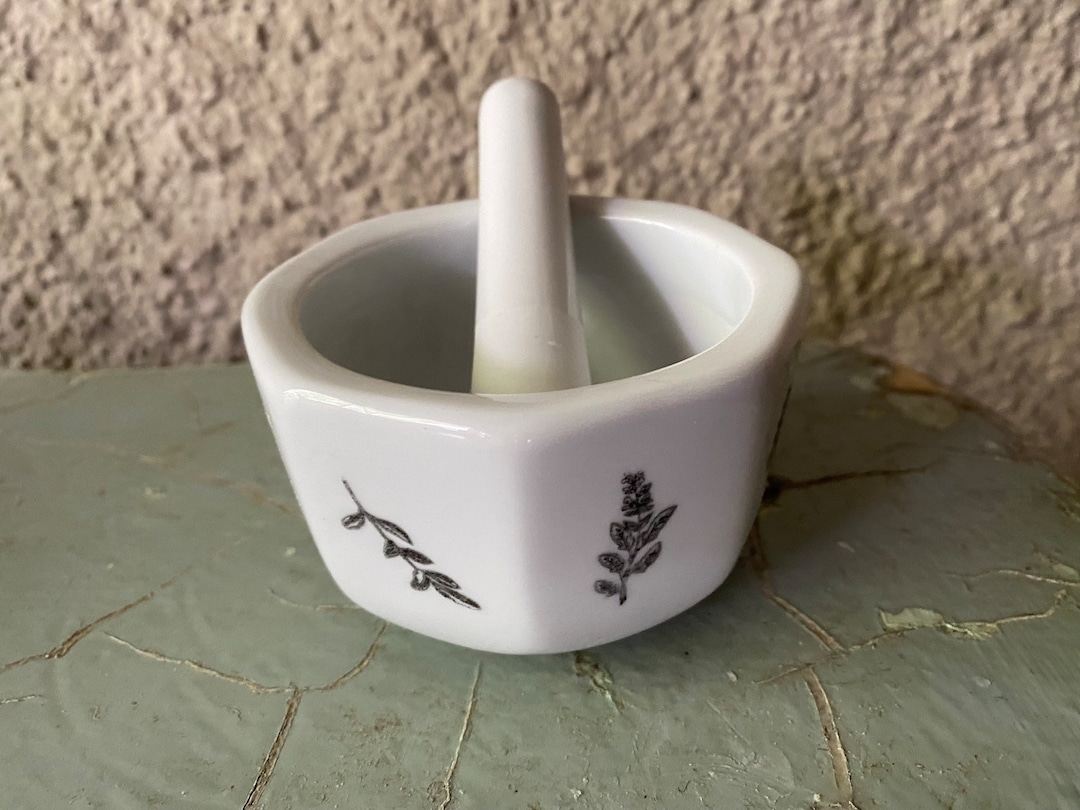Mini Mortar and Pestle. Small Octagonal Shaped Vessel for Crushing ...
