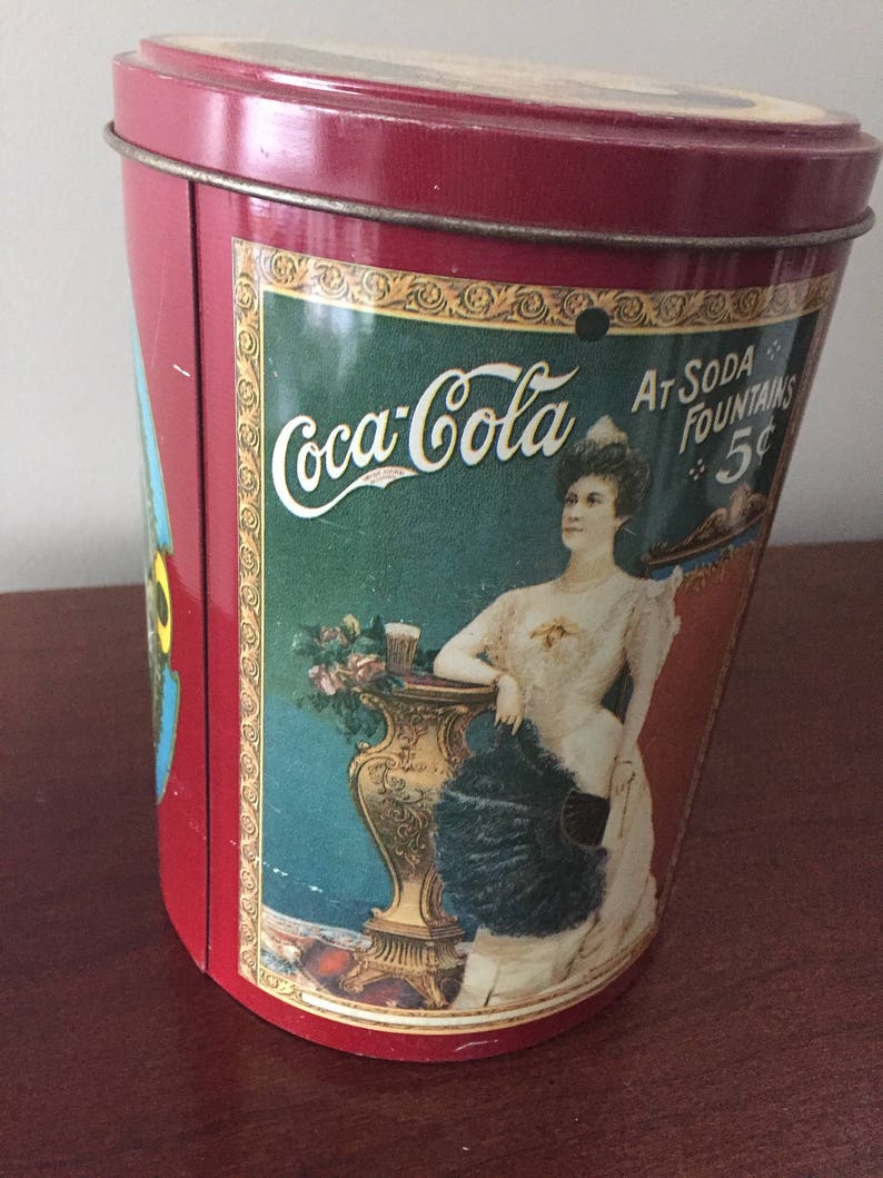 Vintage Coke tin 1980's Coca Cola canister. Reproduction | Etsy