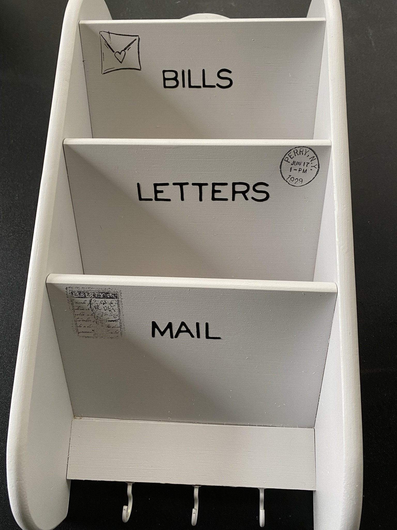 Wood Mail Holder Painted Labeled and Stamped. Wall Mount - Etsy