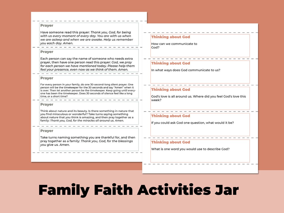 Family Faith Jar Printable - up to 100 Copies - Etsy