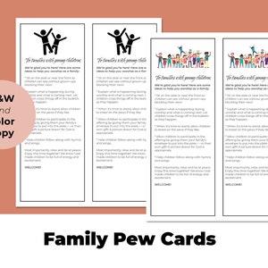 To Families With Young Children Pew Cards (redesigned) -- up to 500 ...