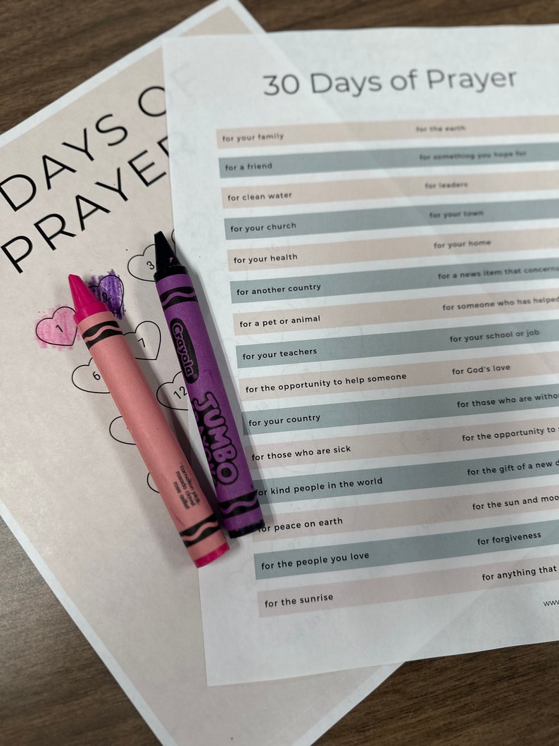 30 Days of Prayer Prompts and Tracker - Etsy