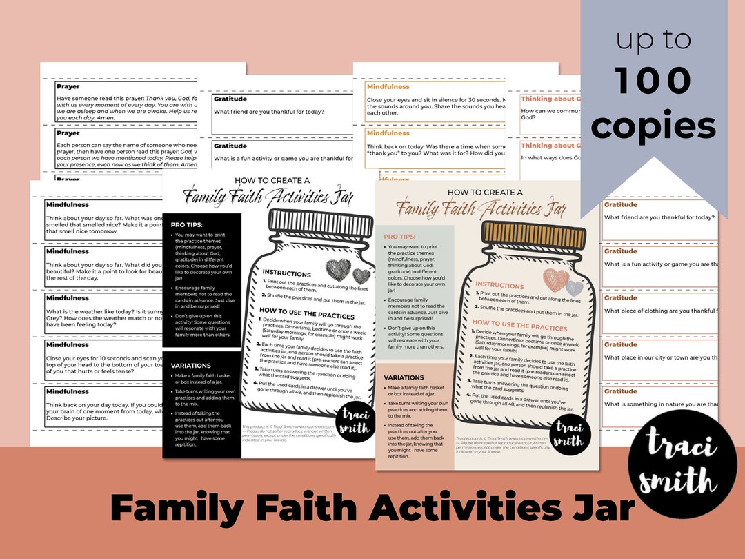 Family Faith Jar Printable - up to 100 Copies - Etsy