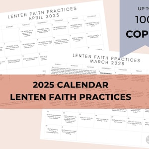 Faith Practices Calendar Lent 2025 - Etsy