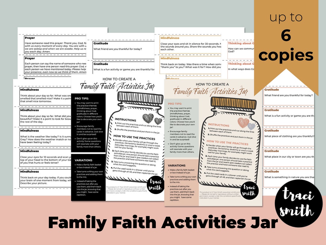 Family Faith Jar Printable - up to 6 Copies - Etsy