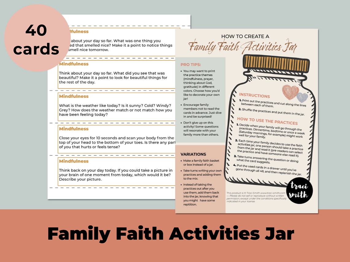 Family Faith Jar Printable - up to 100 Copies - Etsy