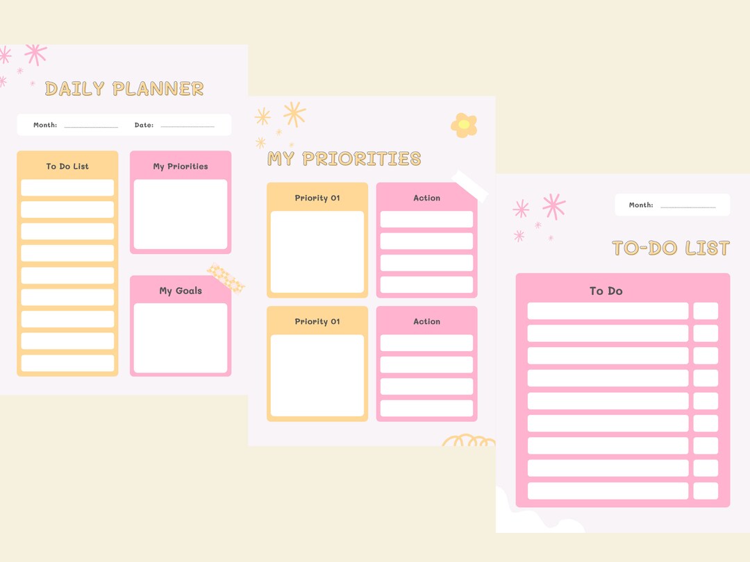 Cute Daily Planner Printable - Etsy