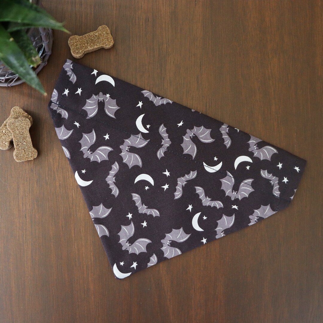 Halloween Dog Bandana Personalized (over the Collar) - Bats at Night ...