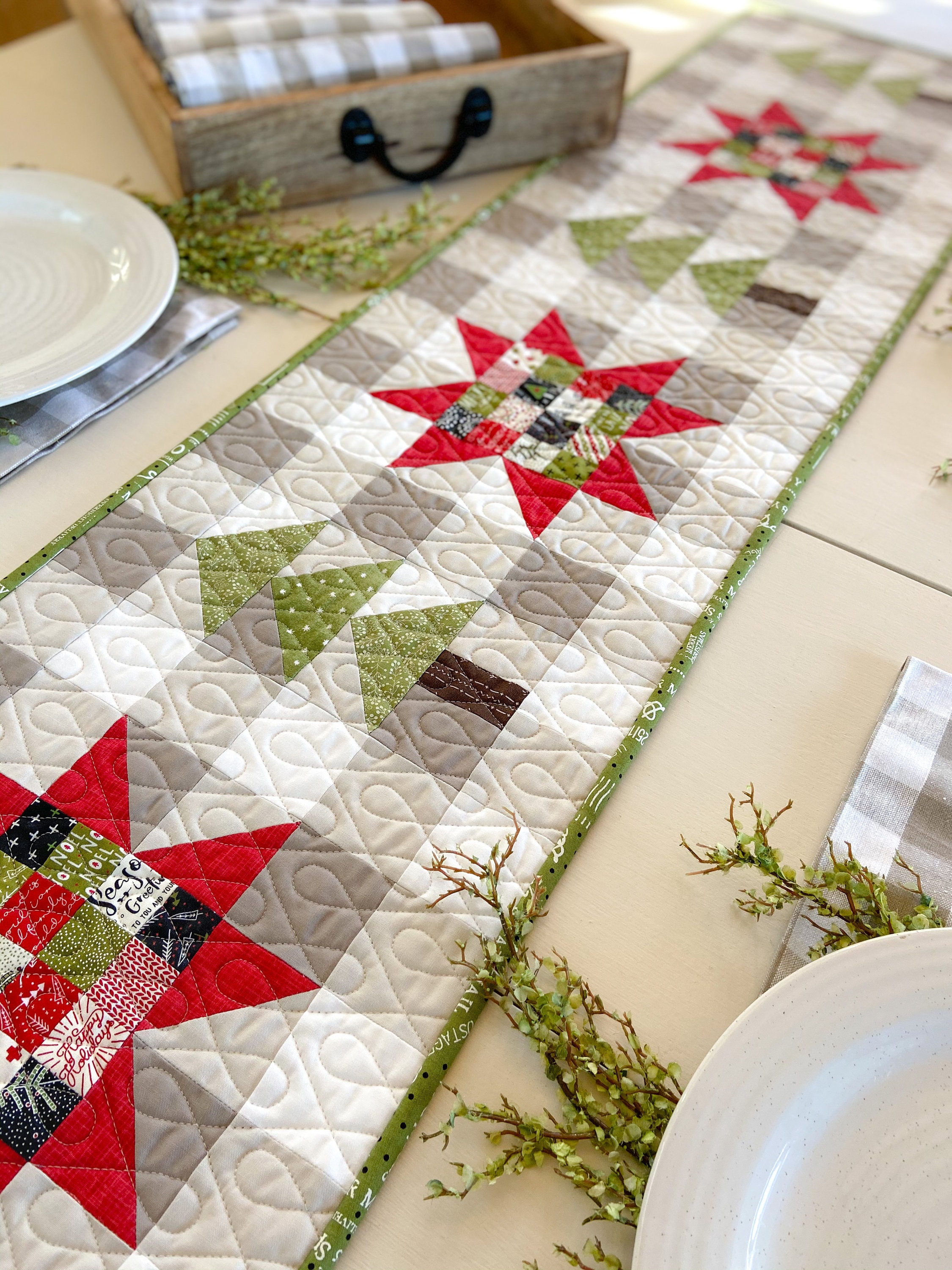 DIGITAL Pattern: Buffalo Check Christmas Runner - Etsy