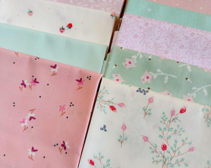 Pretty Pink and Mint Fat Quarter Bundle (10 Fat Quarters) - Etsy