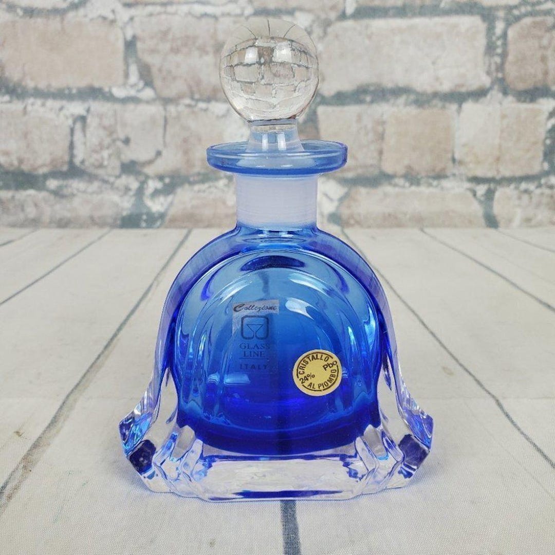 Vintage Collezione Italian Crystal Faceted Cobalt Perfume Bottle With ...