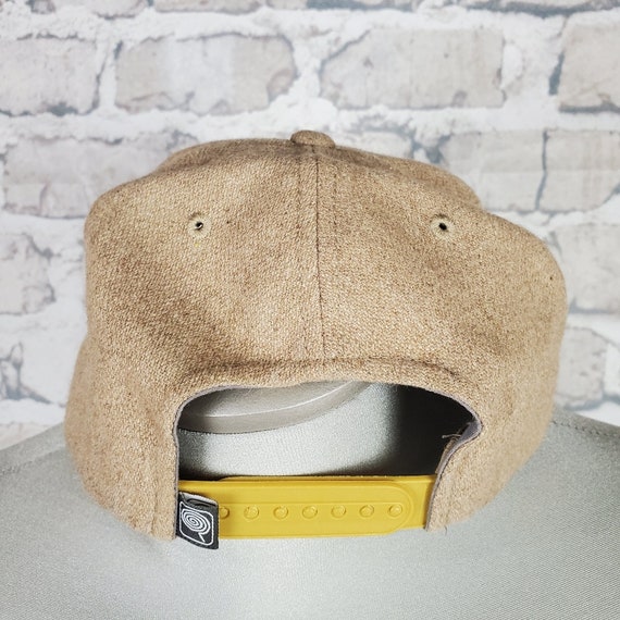 Vintage Candy Grind Logo Wool Snapback Hat Tan Blue H… - Gem
