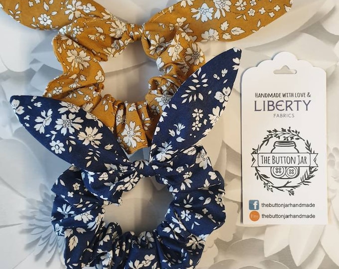 Liberty Capel Mustard or Navy Fabric Scrunchie3 Sizes or Bow - Etsy