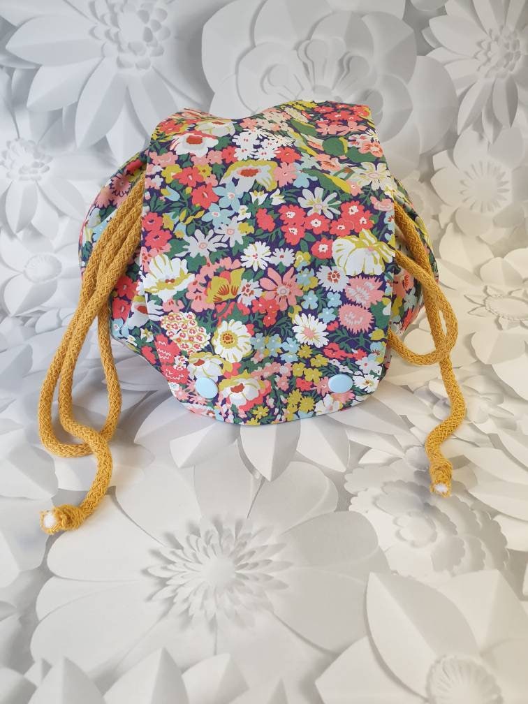 Liberty Fabric Drawstring Lay Flat Makeup Bag ,makeup Tidy Toiletry Bag ...
