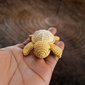 Mini Crochet Turtle in Lemon - Etsy