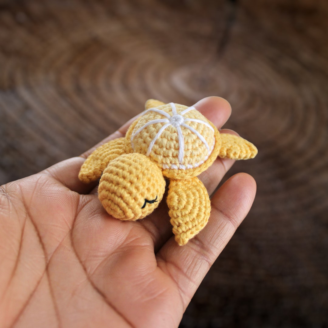 Mini Crochet Turtle in Lemon - Etsy