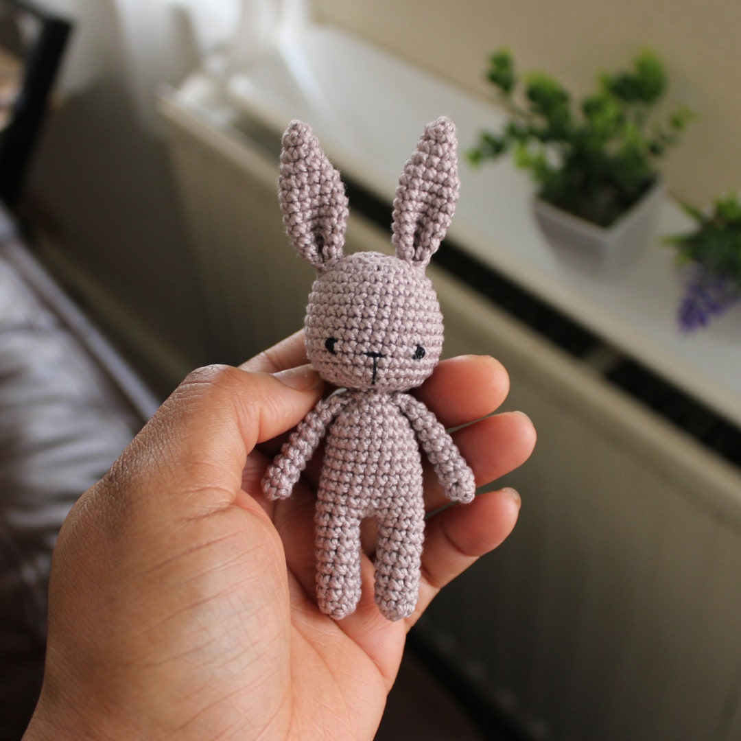 Mini Crochet Bunny in Soft Beige - Etsy