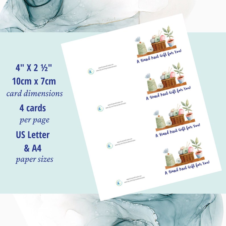 Gift Tag for a Hand-knit Gift, Care Instructions, Printable Card, Tells ...