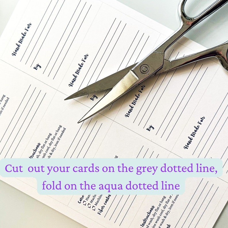 Gift Tag for a Hand-knit Gift, Care Instructions, Printable Card, Tells ...