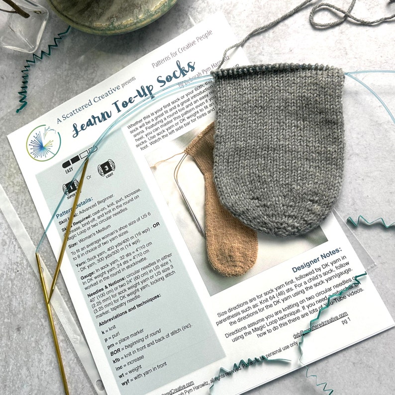 Knitted Socks Pattern, Learn Toe-up Method, Round Toe & Short-row Heel ...