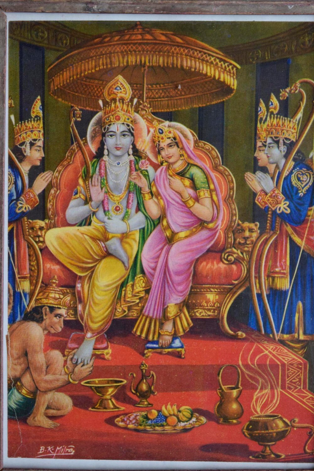 Lord Rama Sita Ramayana Rare Old Religious Signed Print in Old | Etsy