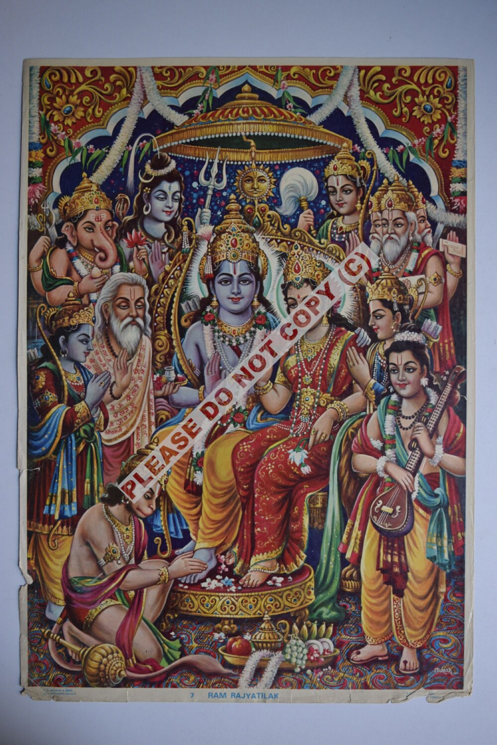 Ramayana Lord Rama Rajya Tilak Vintage India Mythological Old | Etsy