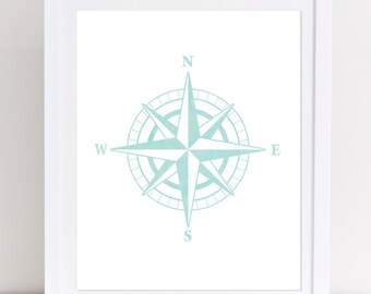 Compass rose print | Etsy