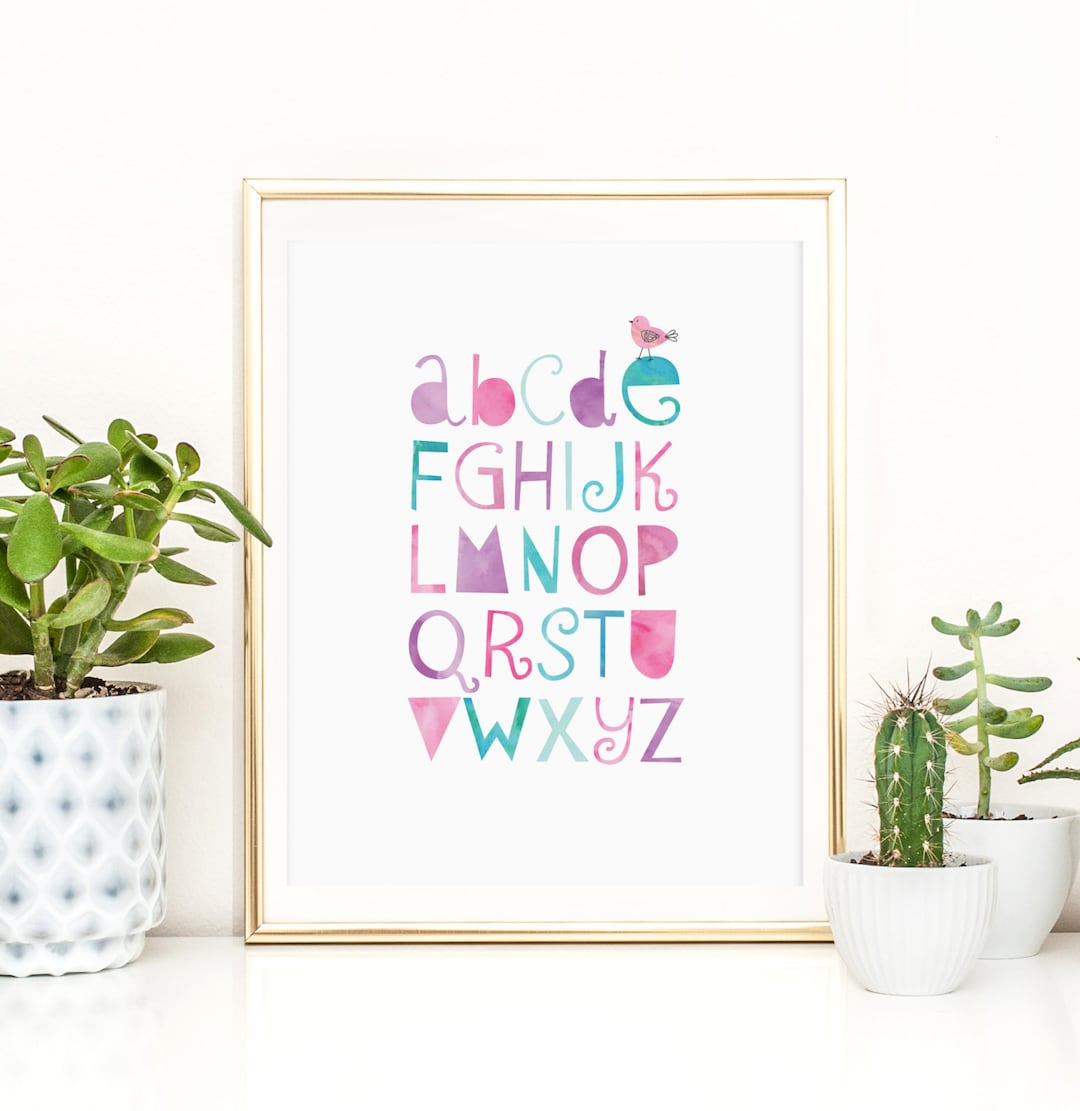 Alphabet Poster ABC Wall Art Alphabet Art ABC Nursery - Etsy