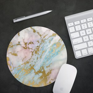 Marble Mouse Pad, Chic Office Decor, Pink Marble, Mouse Pad for Her ...