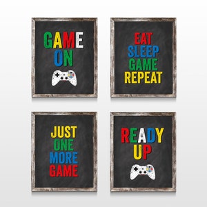Gaming Wall Art, Gaming Decor, Video Game Posters, Set of 4 Gaming ...