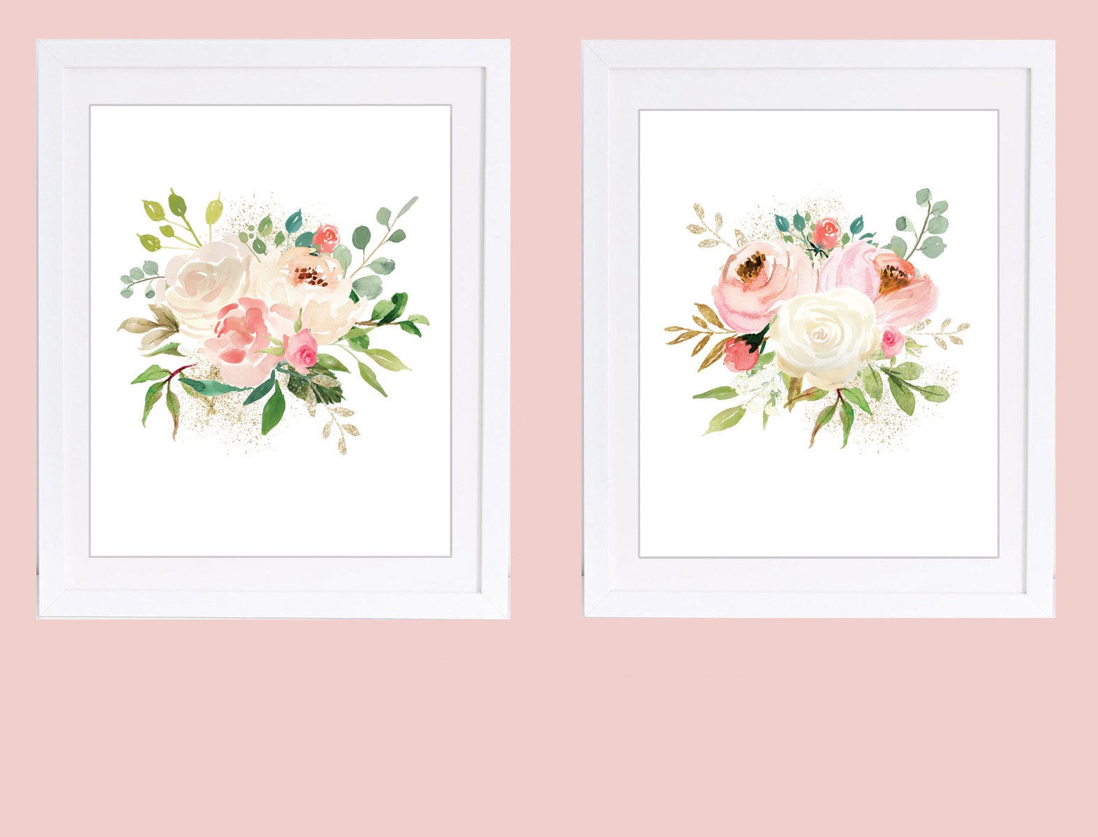 Floral Watercolor Wall Art Girls Nursery Wall Art Custom | Etsy