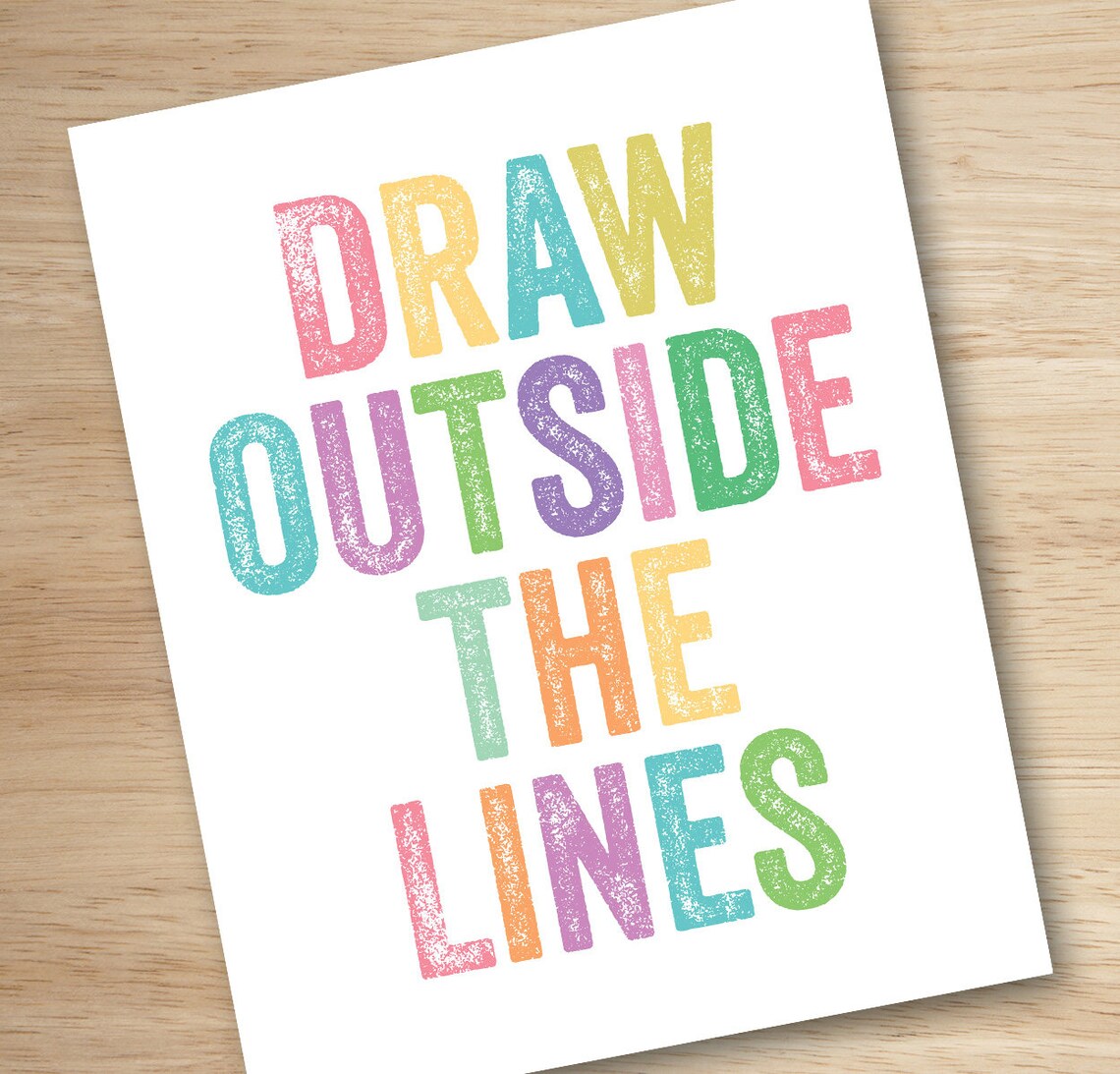 Playroom Wall Art: Draw Outside the Lines, Colorful Kids Print (digital ...