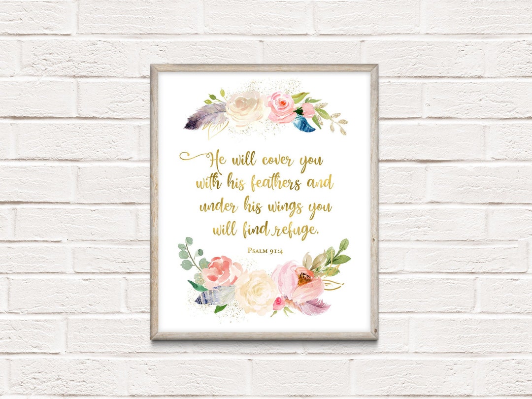 Psalm Wall Art, Christian Printables, Psalm 91, Farmhouse Decor ...