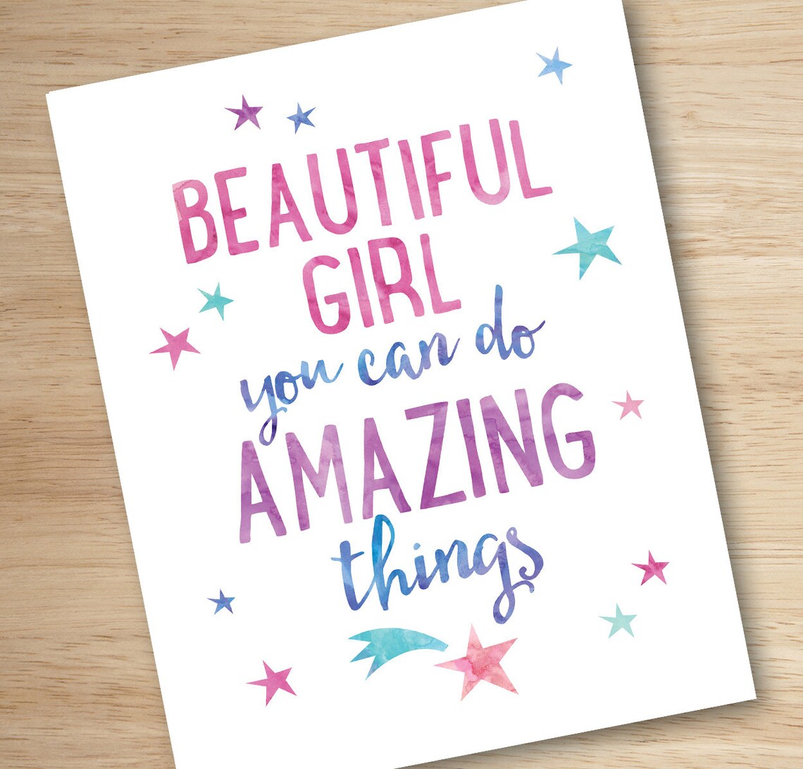 Girls Wall Art, Inspirational Quote Print, Girls Room Art, Girls ...