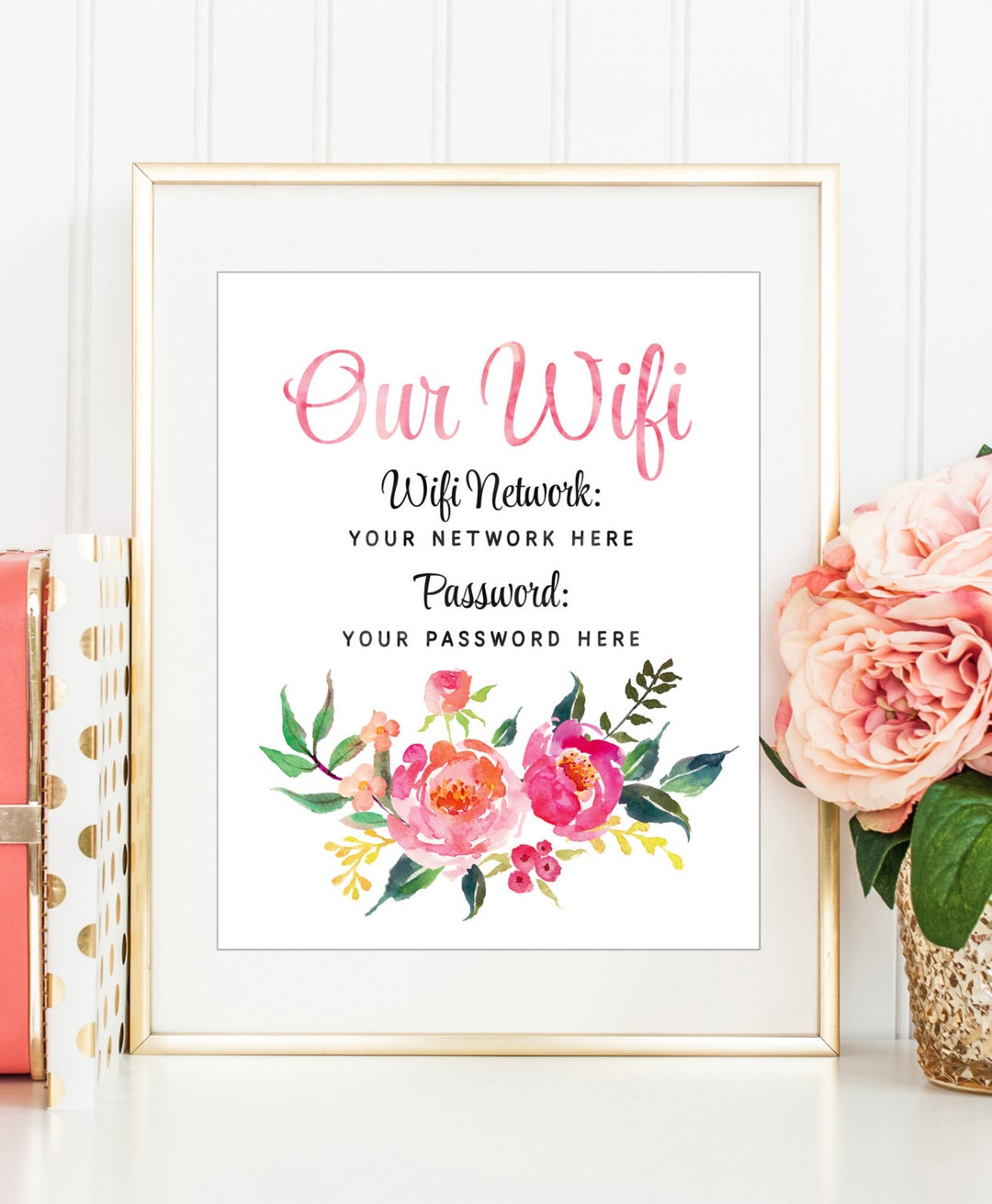 Personalized Wifi Sign, Guest Room Sign, Wifi Password Print, Internet ...