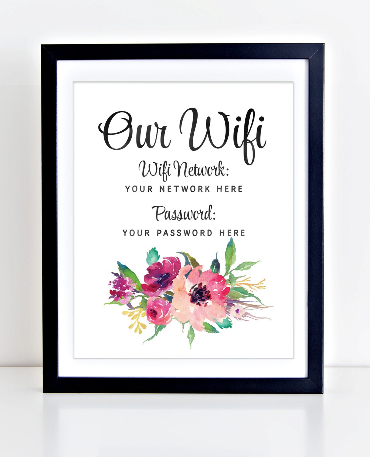 Wifi Password Sign Personalized Network Sign for Guests - Etsy