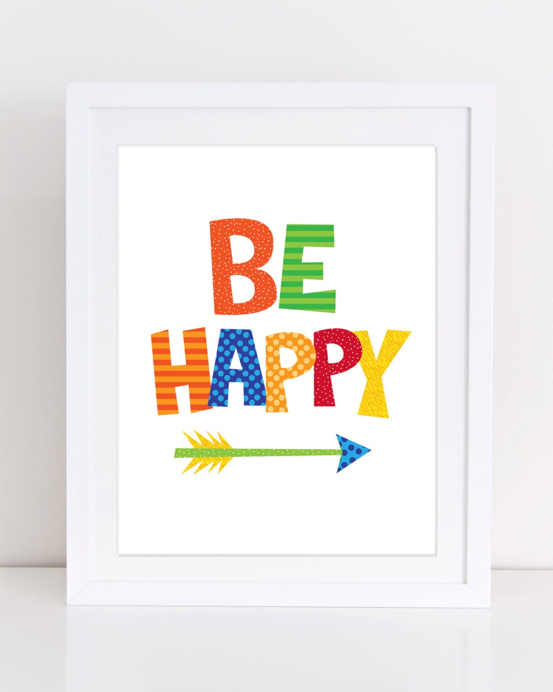 Be Happy Print: Colorful Kids Room Wall Art (digital Download) - Etsy