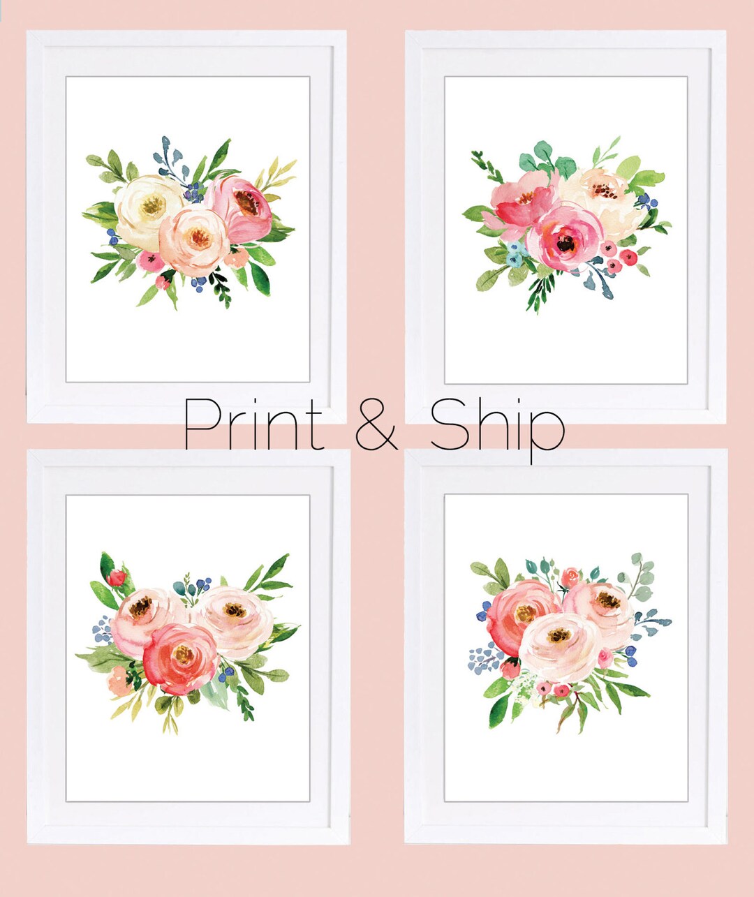 Floral Nursery Prints, Watercolor Floral Wall Art, Floral Nursery Art ...