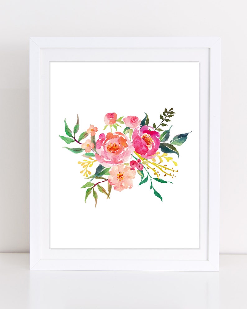 Set of 3 Prints Floral Wall Art Floral Nursery Prints - Etsy