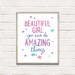 Girls Wall Art, Inspirational Quote Print, Girls Room Art, Girls ...