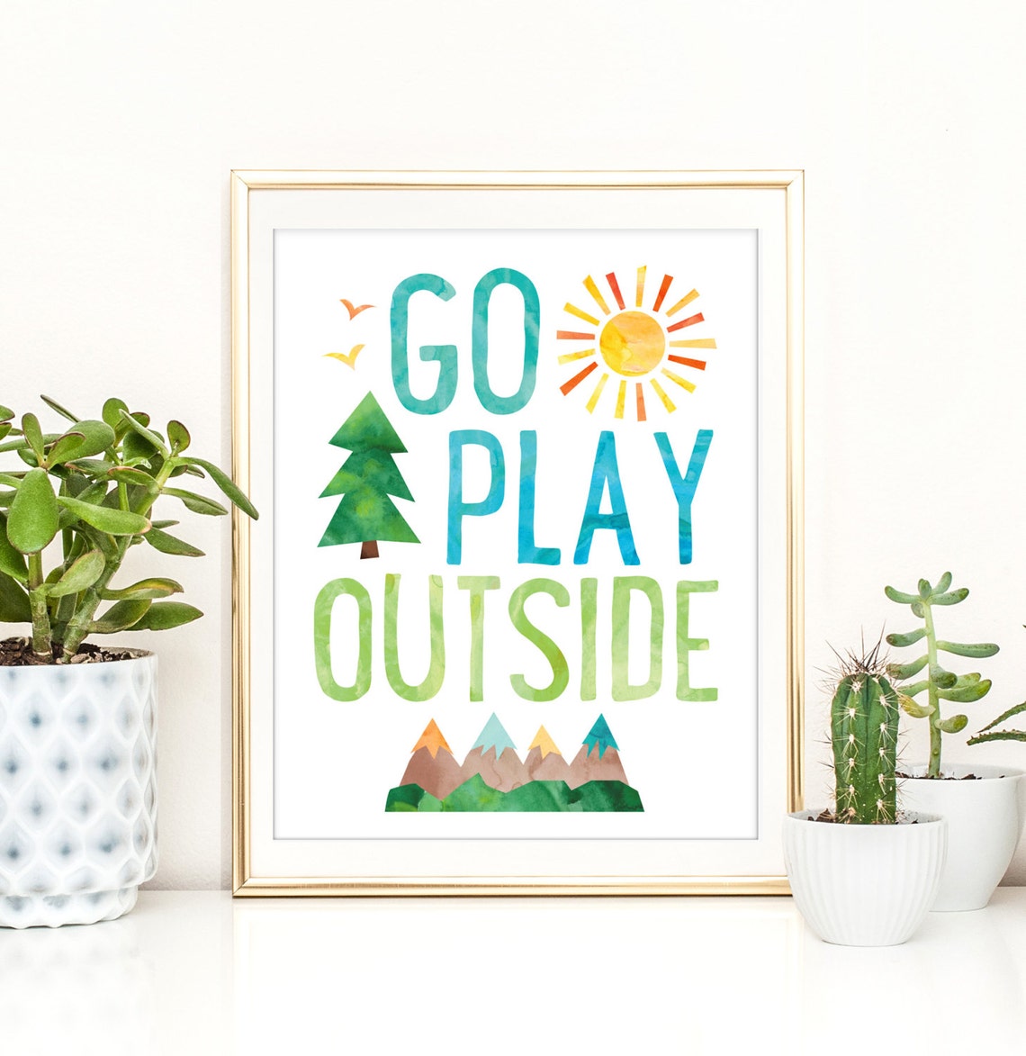 Go Play Outside Playroom Poster Adventure Wall Art Cabin - Etsy